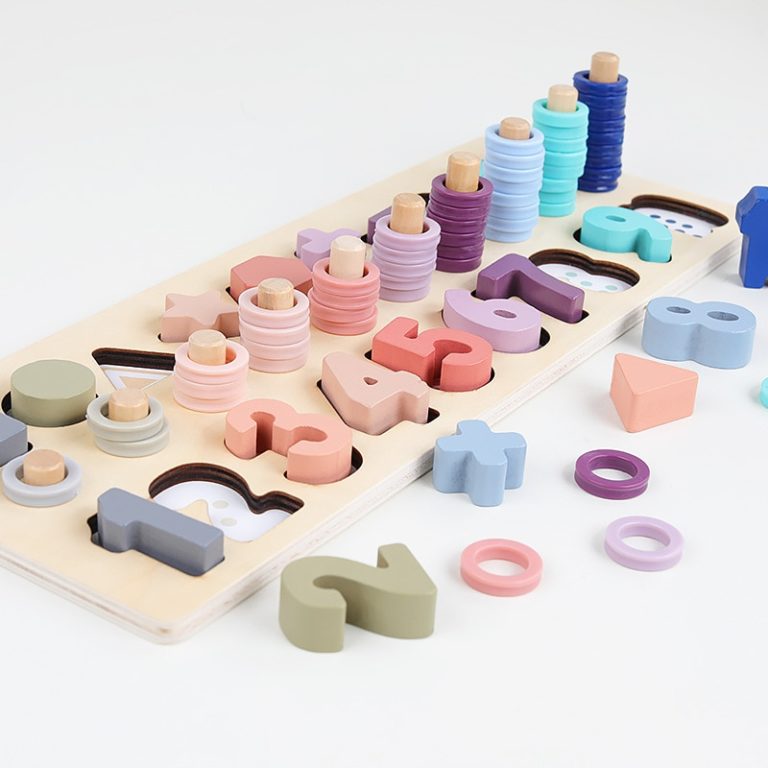 Kid's Wooden Puzzle Math Toy - Made Minimal